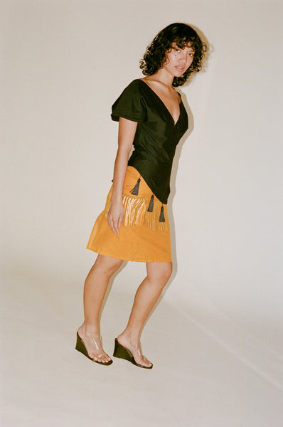 Michelle Del Rio Celeste Skirt in Orange | NONNA